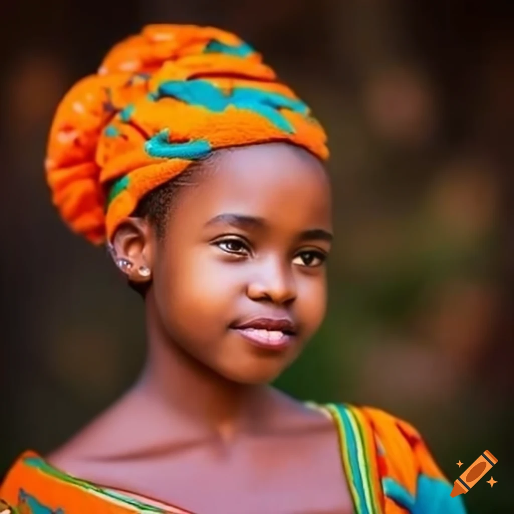 African girl in traditional attire on Craiyon
