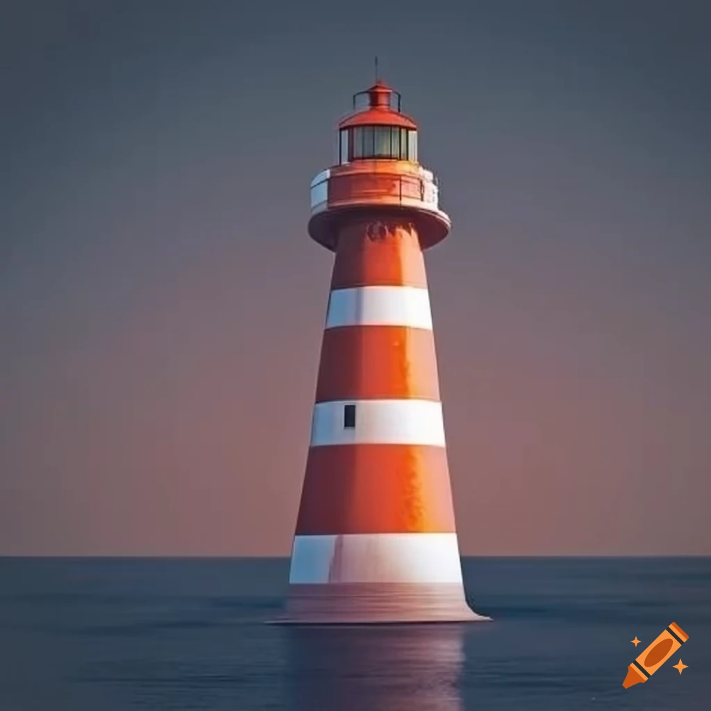 Stunning lighthouse design with vibrant orange and white accents in a ...