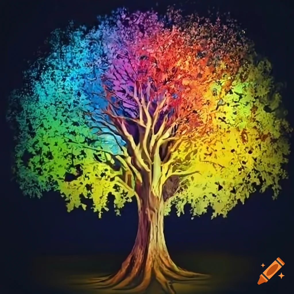 Colorful tree on Craiyon