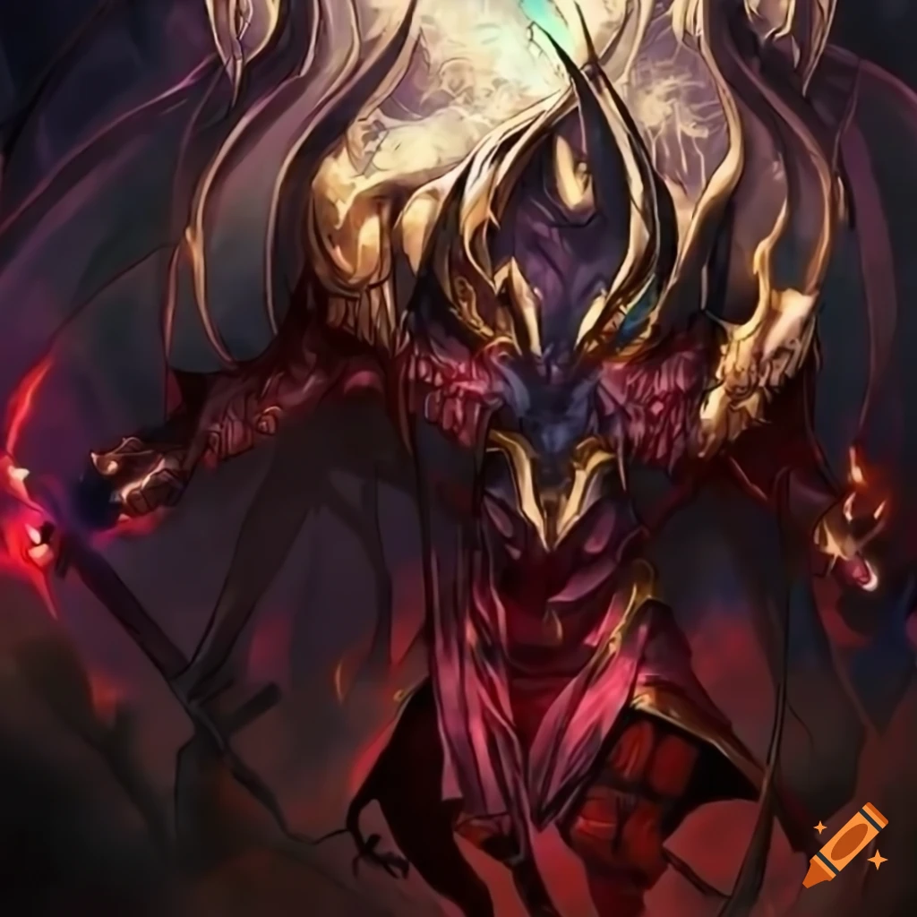 Anime fantasy hunter blood Ifrit with flame star meteor, scholar ...