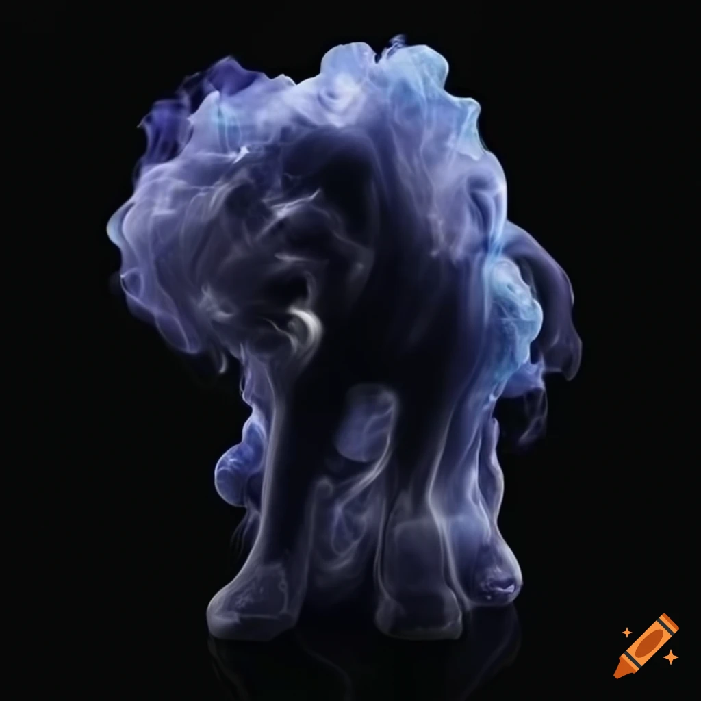 Black smoke marble wolf on Craiyon