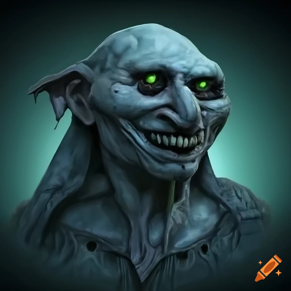 Medieval fantasy black hag creature portrait on Craiyon