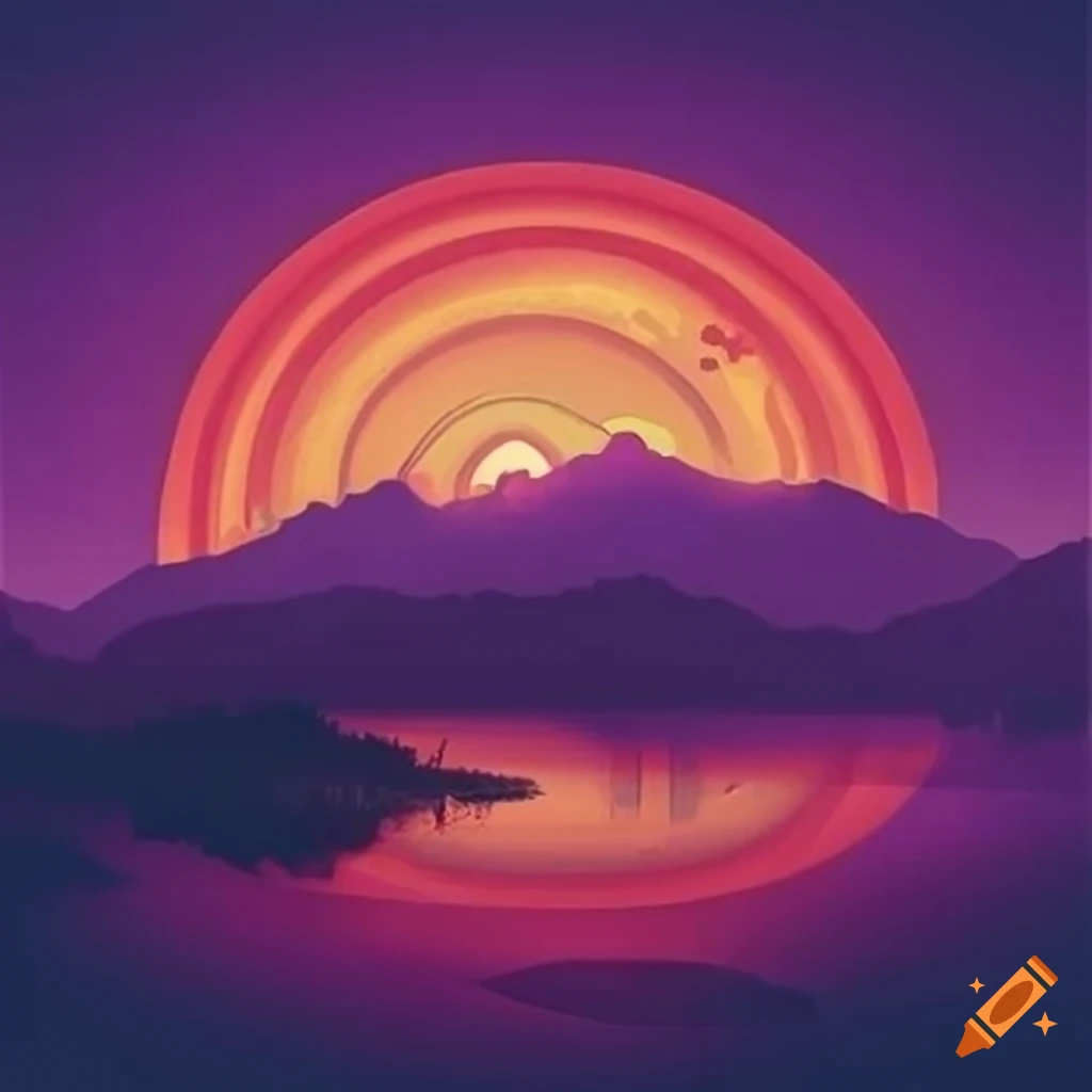 Colorful landscape reflecting friendship for Spotify cover art on Craiyon