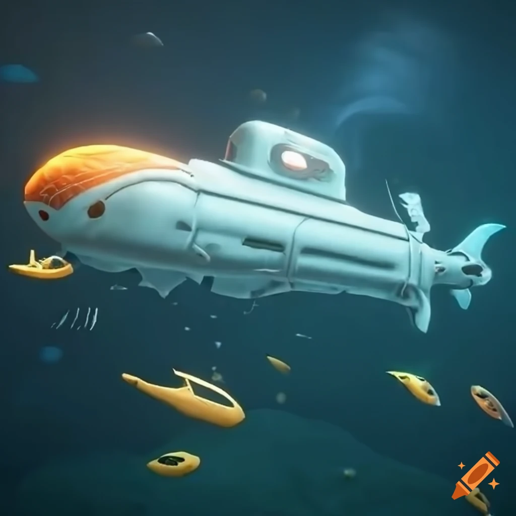 White subnautica seamoth submarine in unreal engine 5 on Craiyon