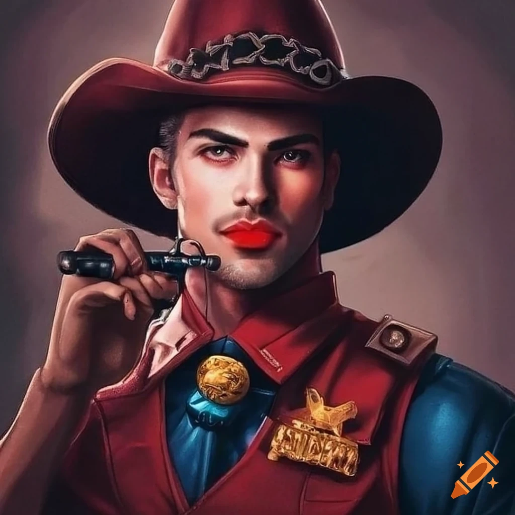 Hyperrealistic male sheriff with distinctive features on Craiyon
