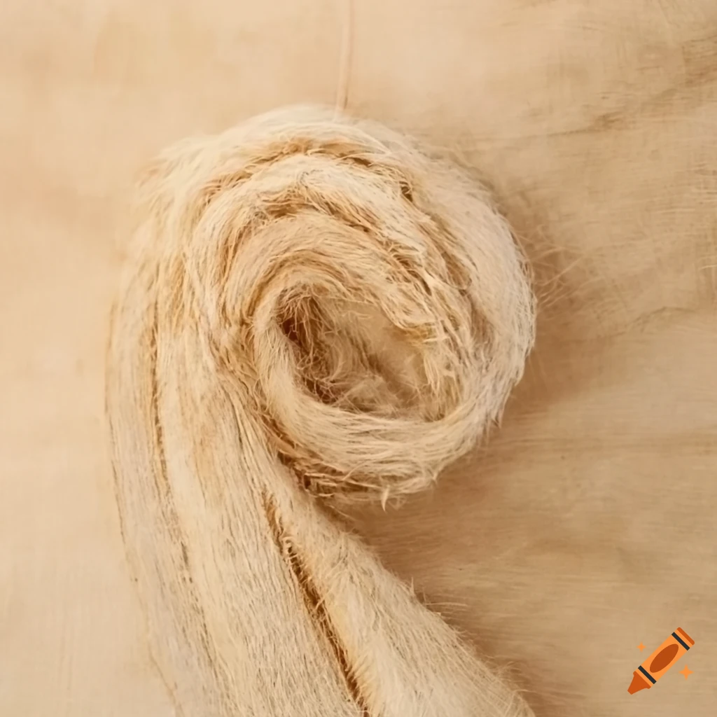 Combed natural linen fibers before spinning on Craiyon