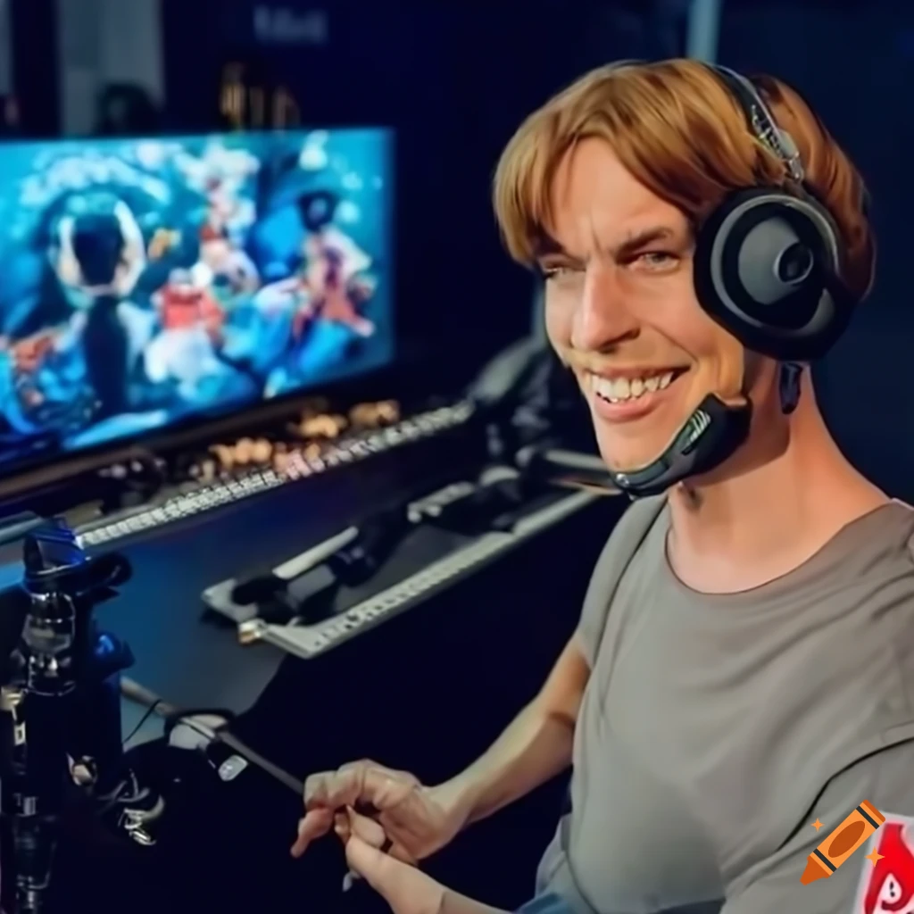 Popular streaming personality jerma in action during a live gaming ...