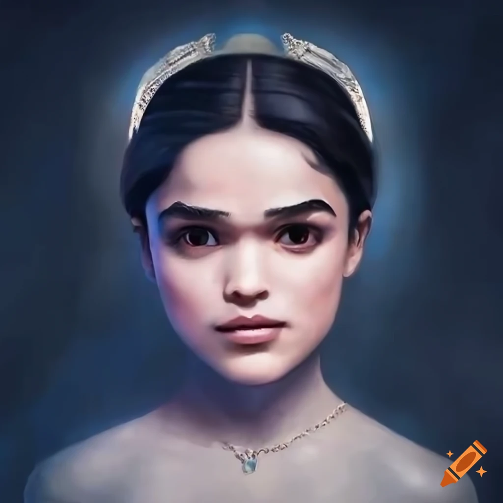 Highly detailed portrait of rachel zegler as snow white in dynamic frank frazetta style on Craiyon