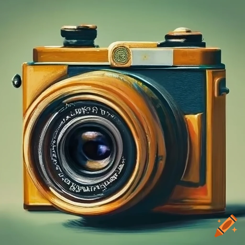Vintage analog camera painting inspired by van gogh on Craiyon