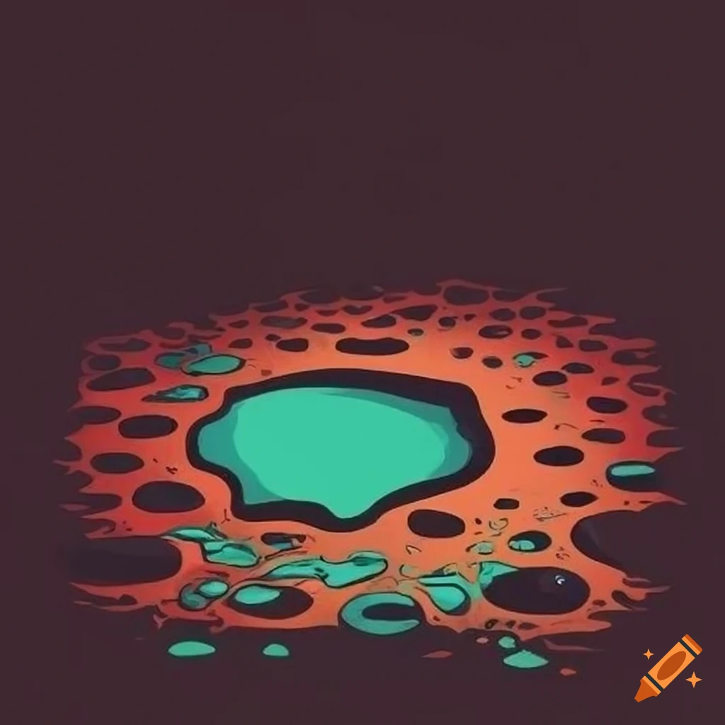 Retro pop-art style puddle on the floor on Craiyon