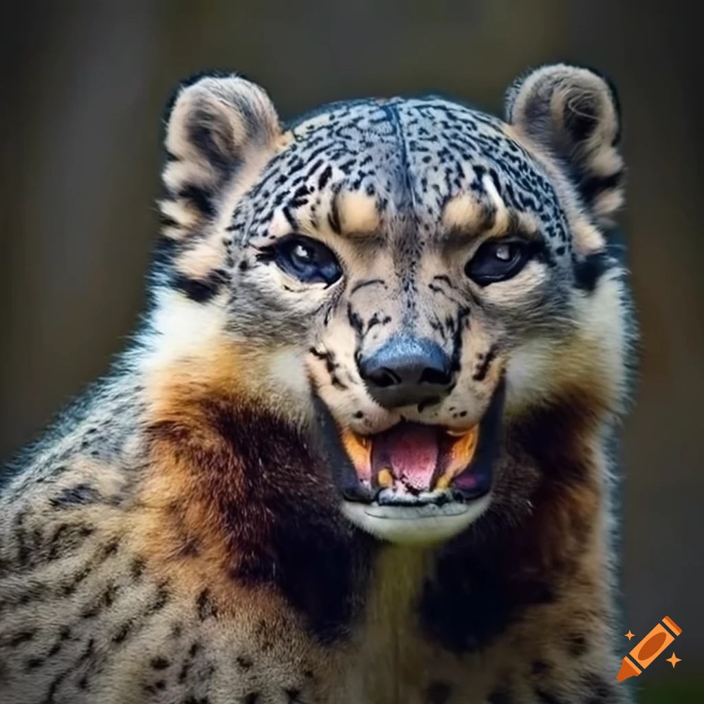 Unique beast resembling a badger and a snow leopard on Craiyon