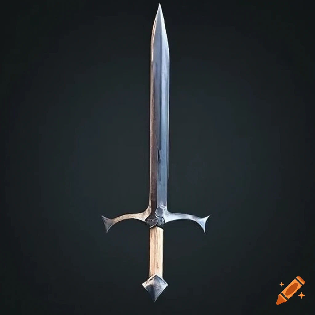 Medieval fantasy style crossed blades on Craiyon