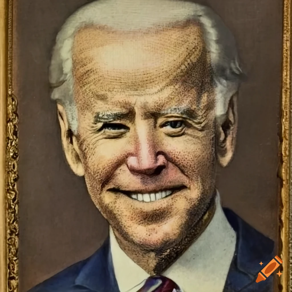 Close-up portrait of joe biden on antique victorian paper with roses on Craiyon