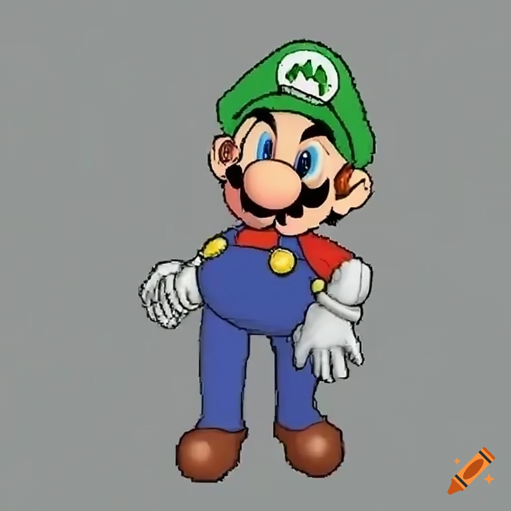 90s cgi animation of mario holding a piece of paper on Craiyon