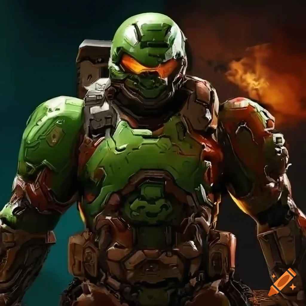 Doom slayer character on Craiyon