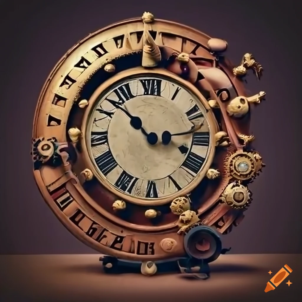 Steampunk clock on Craiyon