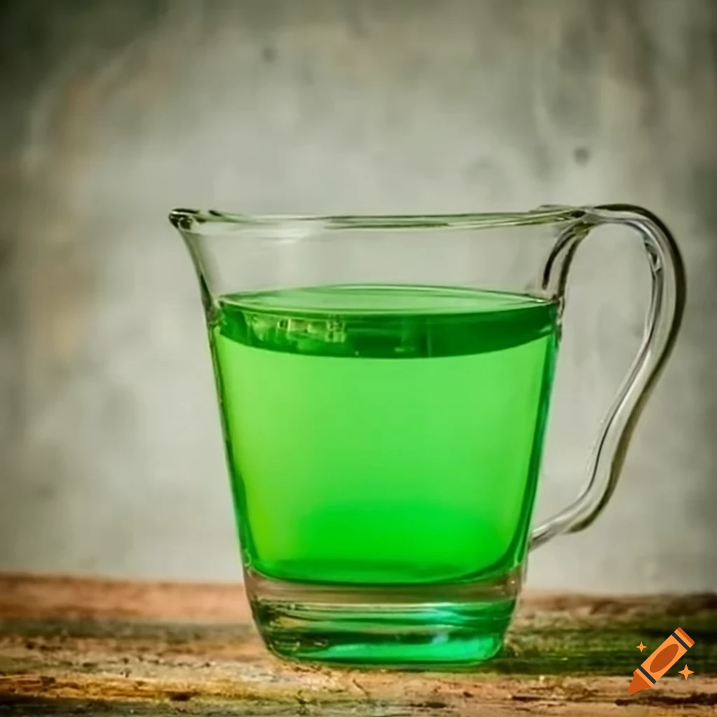 Transparent cup with magical green liquid in vintage style on Craiyon