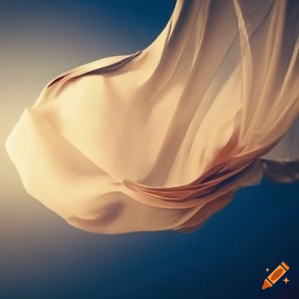 Fabric flowing in the wind on Craiyon