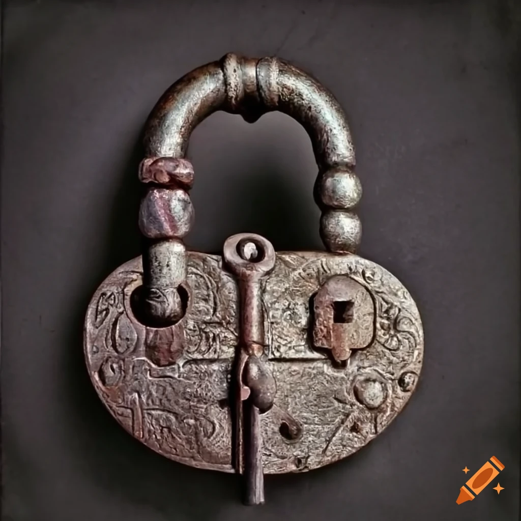 Ancient lock and key on Craiyon