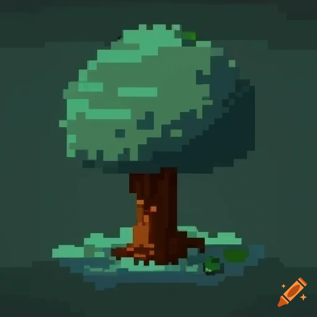 Pixel art trees for game sprites on Craiyon