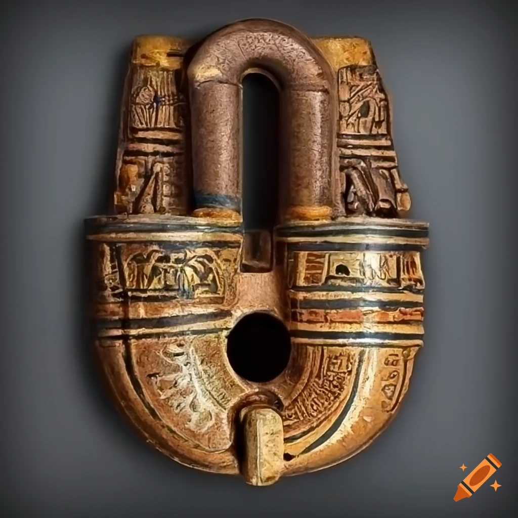 Early egyptian tumbler lock on Craiyon