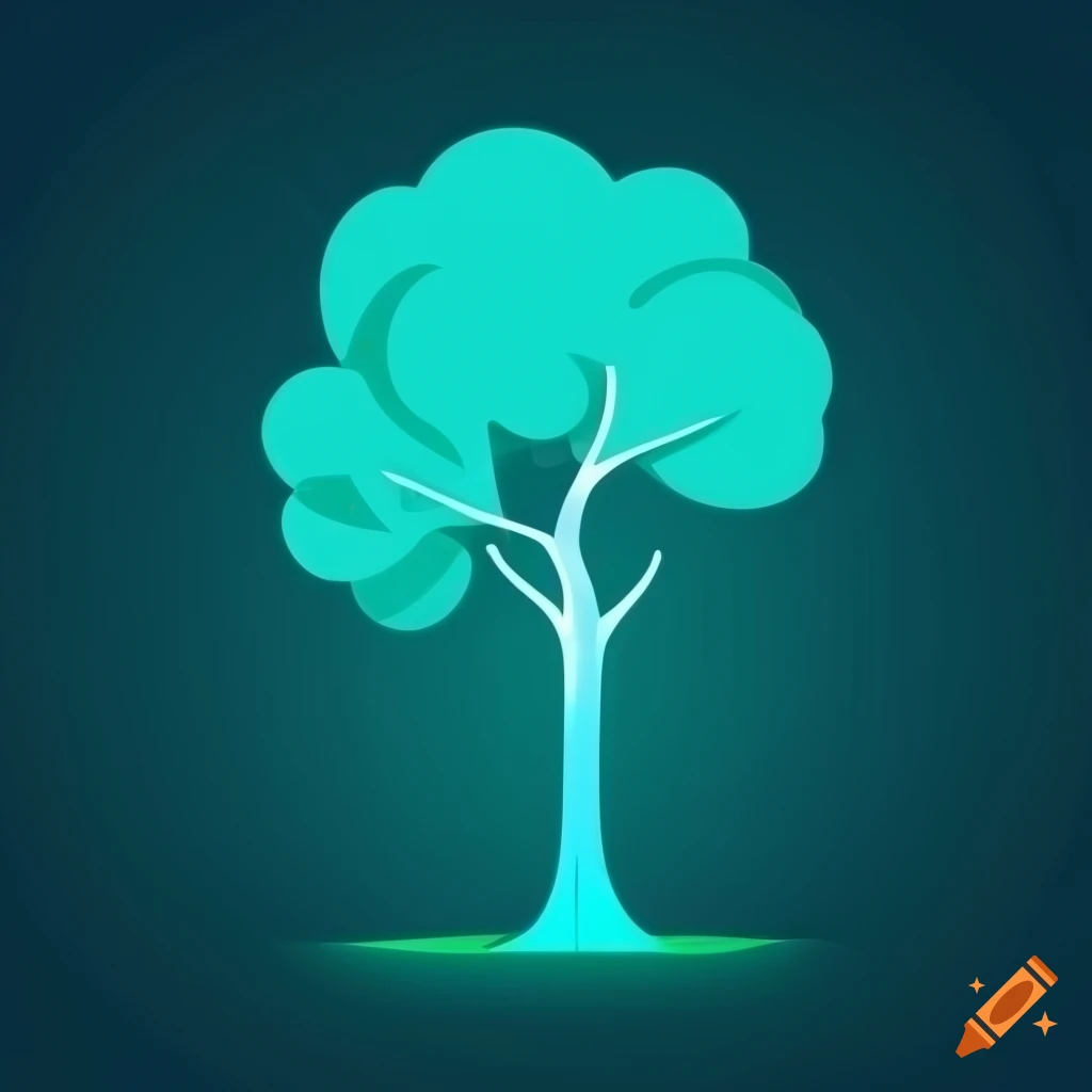 Simple stylized tree icon symbolizing life and growth on Craiyon