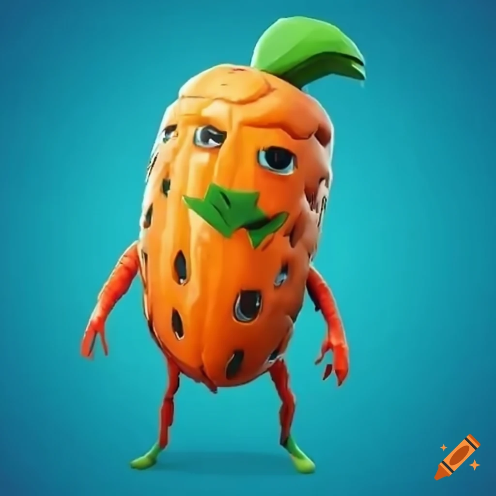 Carrot dude character in fortnite game on Craiyon