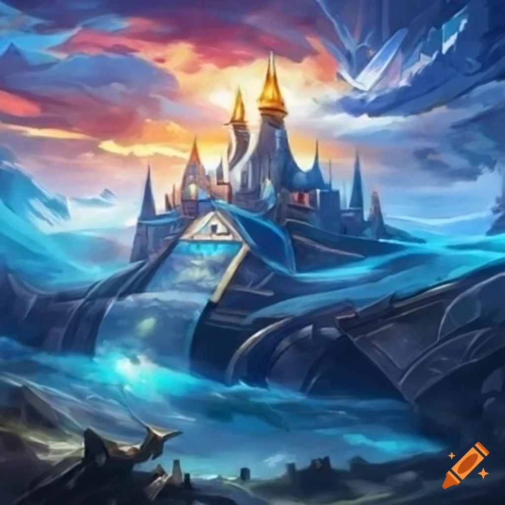 Galactic castle in a fantasy setting, inspired by league of legends on ...