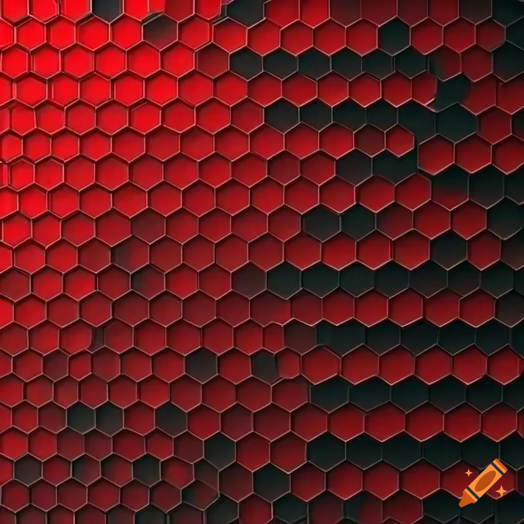 Red 1080p hexagon background on Craiyon