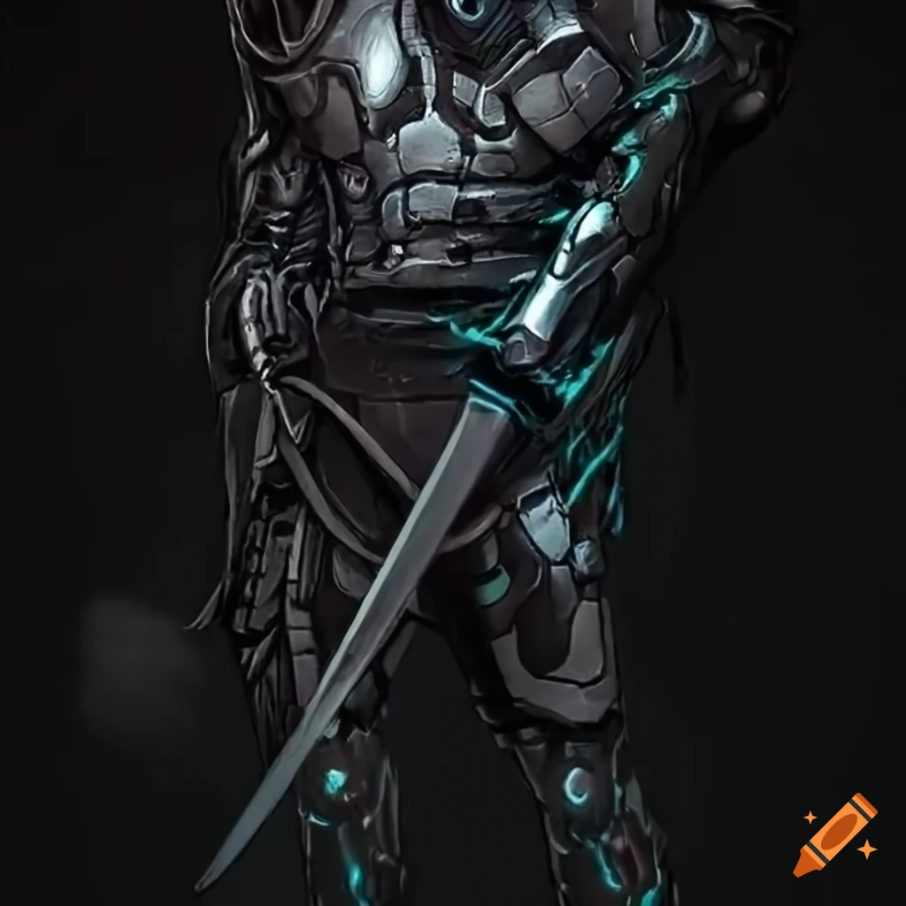 Cybernetic arm concealing a katana on Craiyon