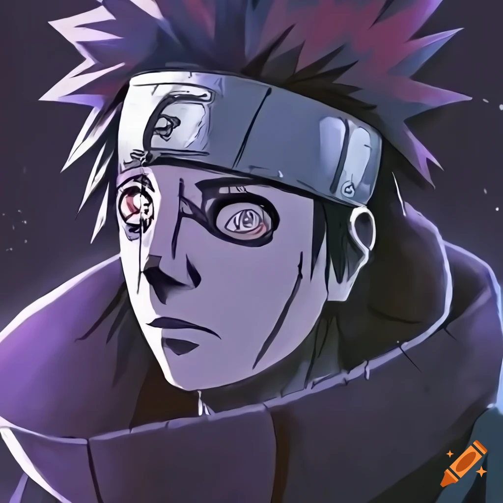 Detailed drawing of obito uchiha character on Craiyon
