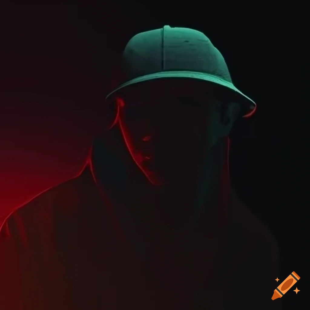 Silhouette of a freestyle rapper in a 3D underground design on Craiyon