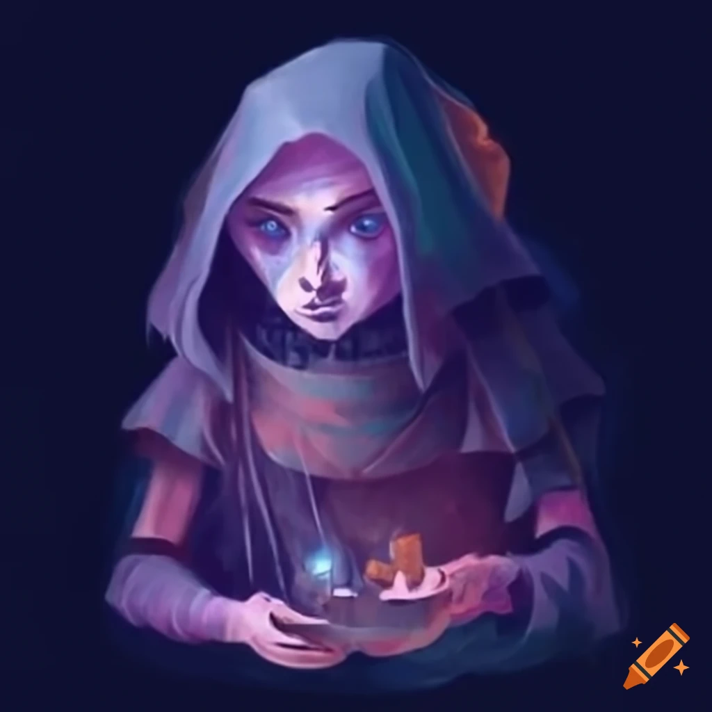 Short divination wizard on Craiyon