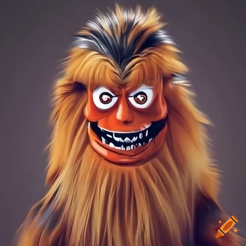 Gritty mascot combined with the misfits' crimson ghost logo on Craiyon