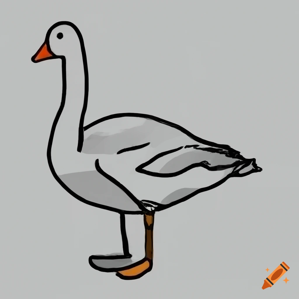 2d simple goose illustration on Craiyon