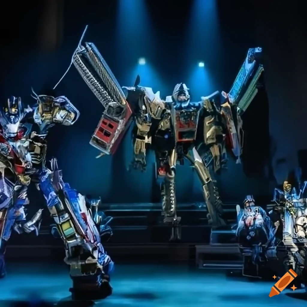 Scene from the transformers musical on Craiyon