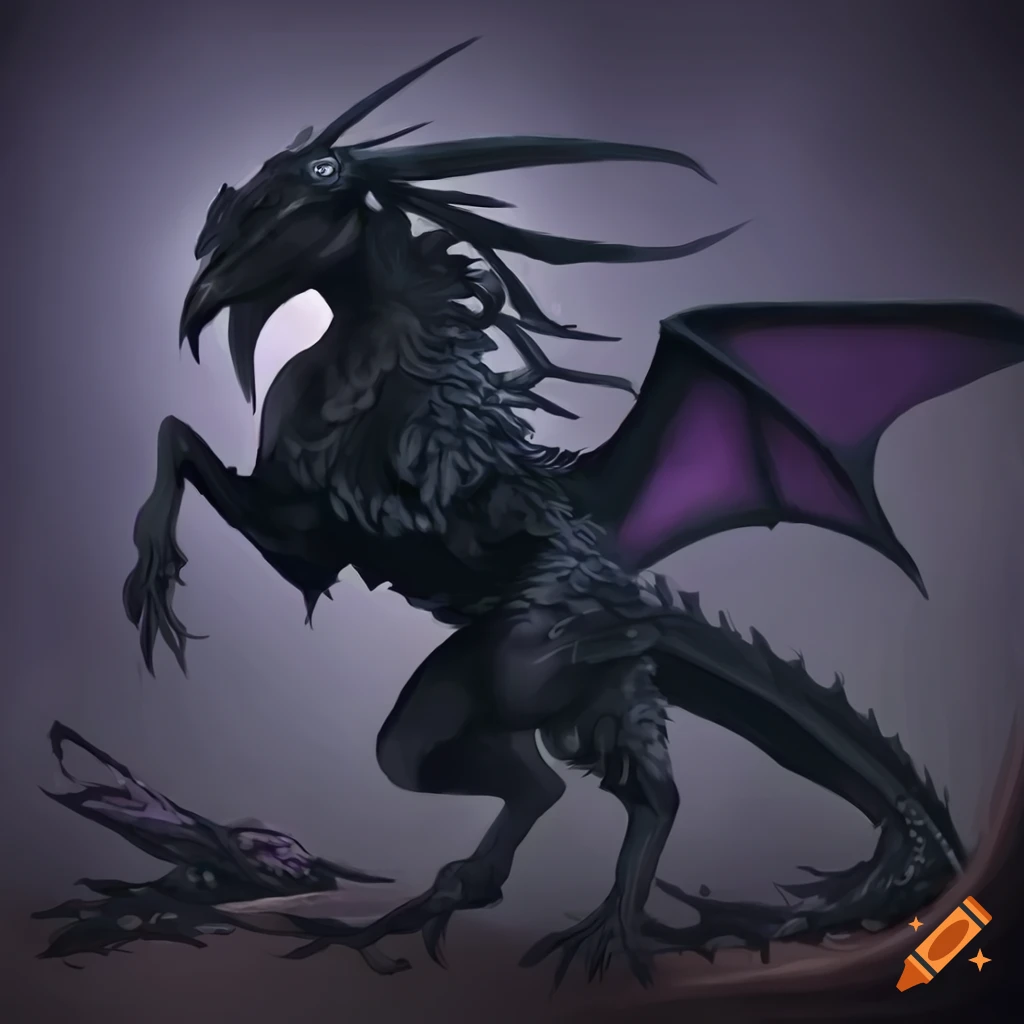 Horse crow dragon on Craiyon