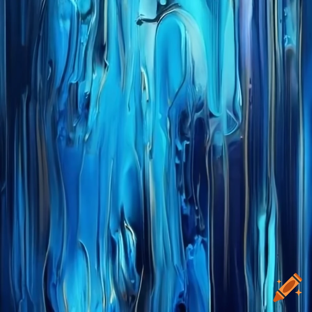 Metallic blue abstract painting on Craiyon