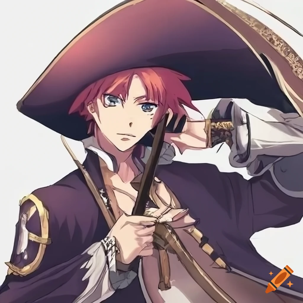 Male pirate in his twenties with a sword on Craiyon