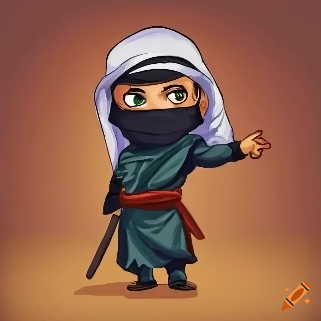 Arab ninja chibi in 2d style on Craiyon