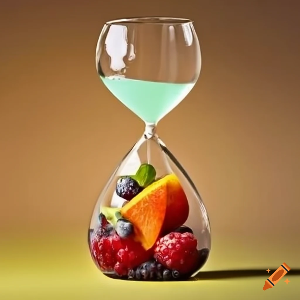 Hourglass cocktail with fruits on Craiyon