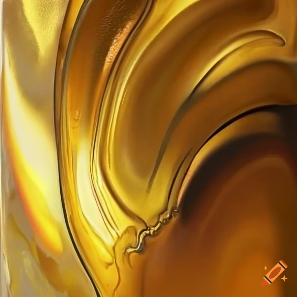Abstract metallic gold painting on Craiyon