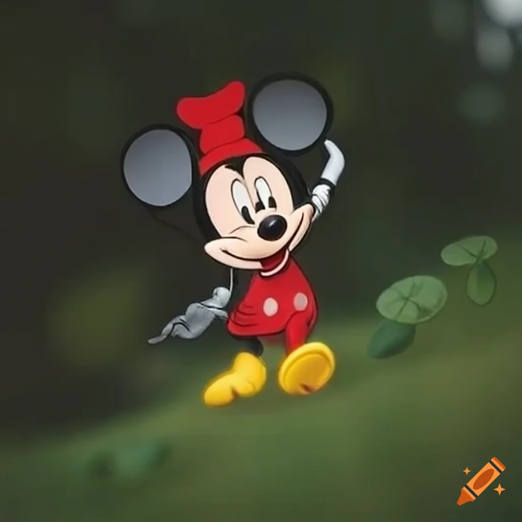 Mickey Mouse combined with Winnie the Pooh character on Craiyon