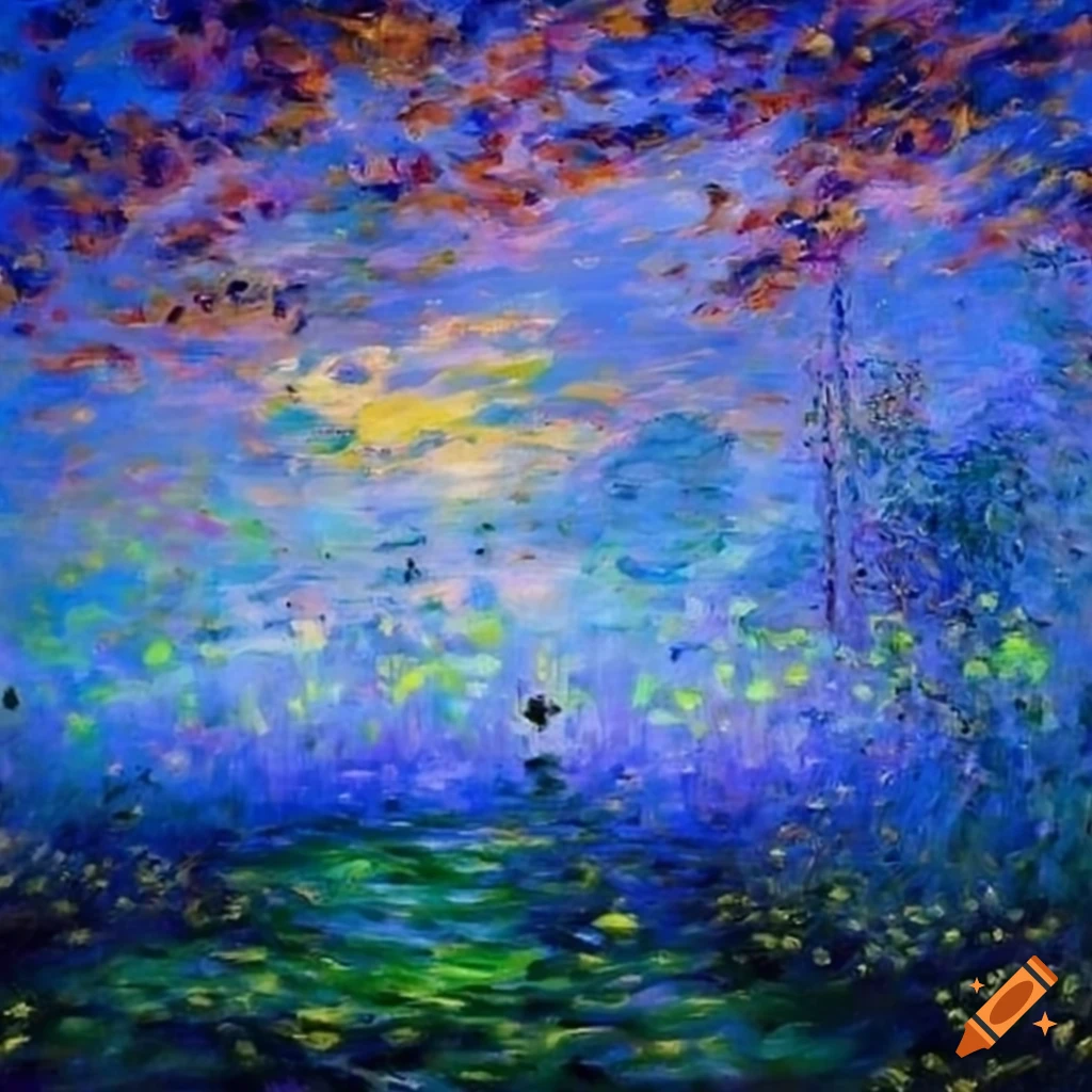 Fireflies in a summer meadow inspired by monet on Craiyon