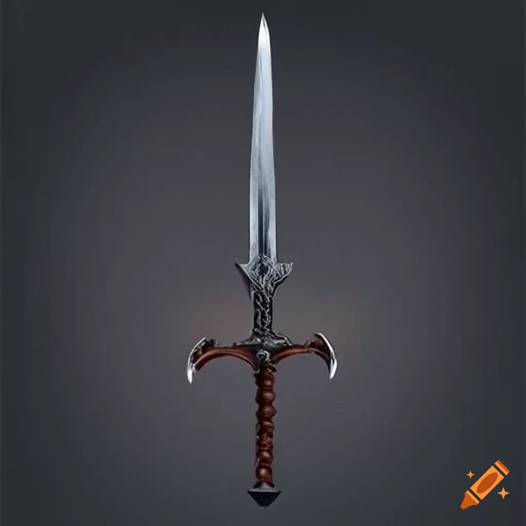 Medieval fantasy style crossed blades on Craiyon