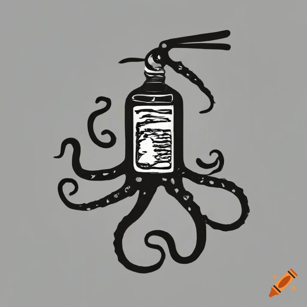 Octopus inside a fire extinguisher design on Craiyon