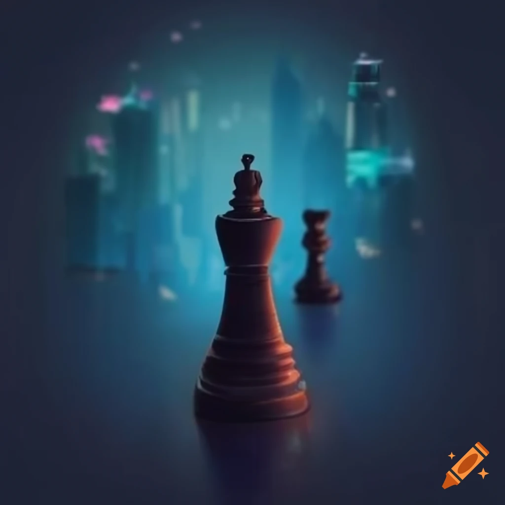 Ethereal utopia city of glass with chess board design and feminine ...