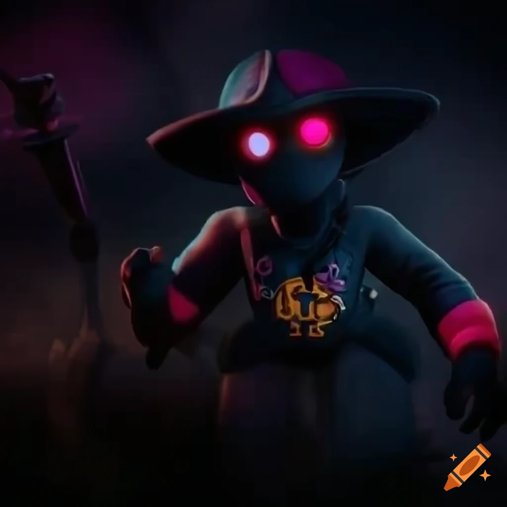 Character dynamike from brawl stars in a dark style on Craiyon