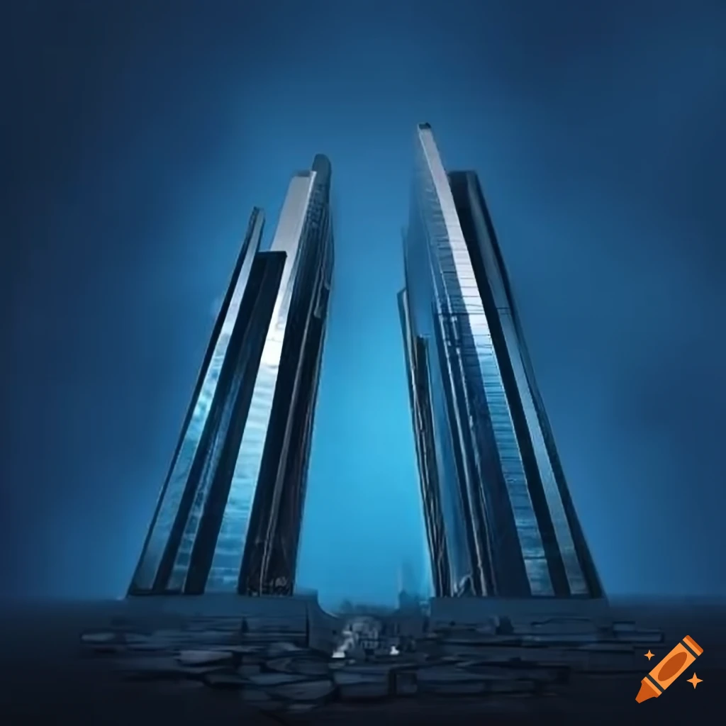 Corporate building background in navy color on Craiyon