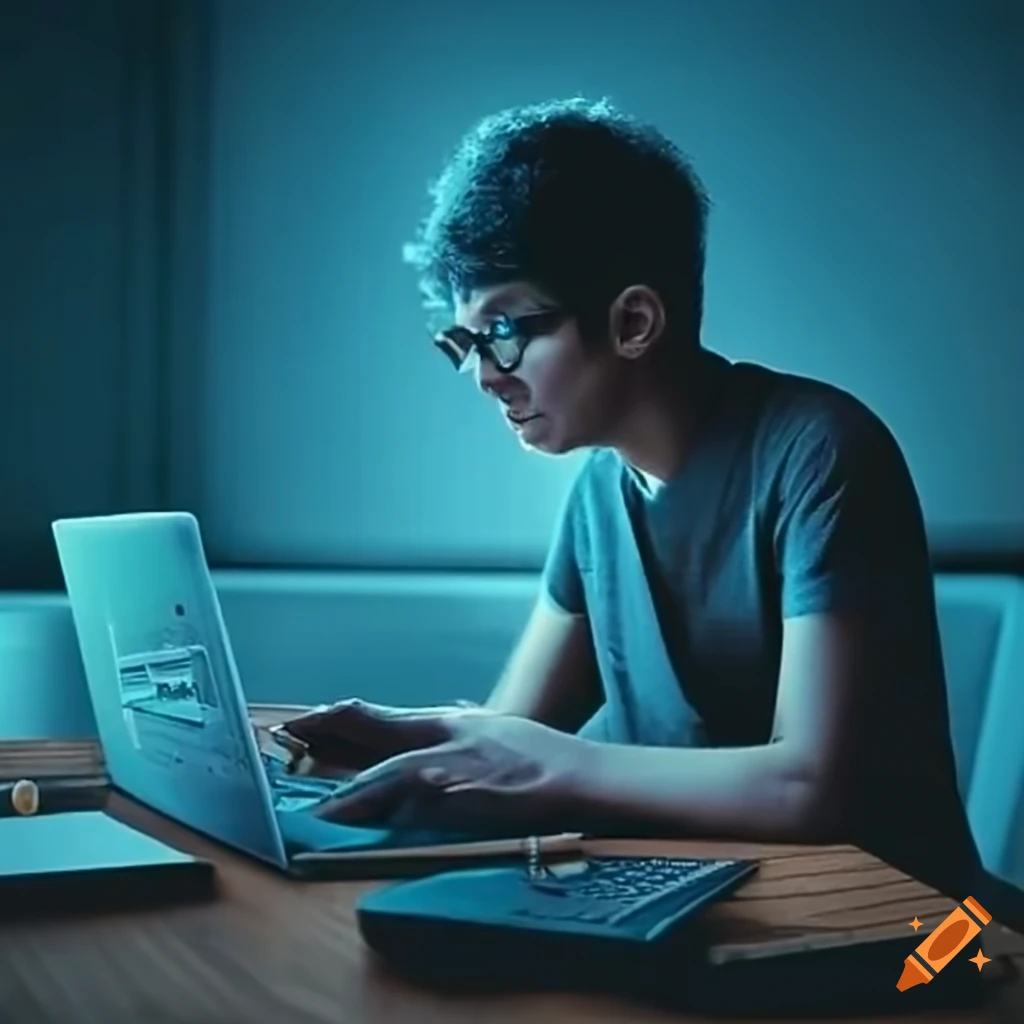 Lonely developer working at home on Craiyon